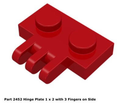 LEGO 1x 2452 Red Hinge Plate 1 x 2 with 3 Fingers on Side | eBay