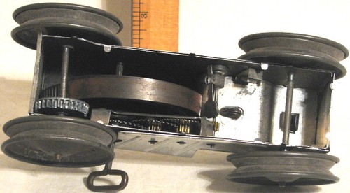 RARE VINTAGE LOUIS MARX WIND-UP ALUMINUM and TIN TRACTOR with LITHO ...