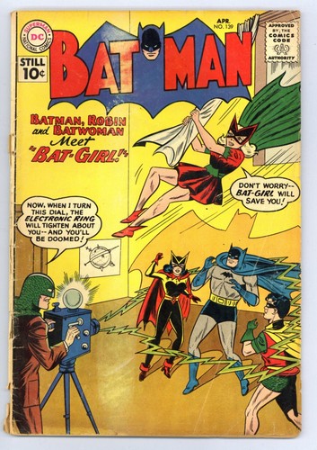BATMAN 139 (G) 1st app original BAT-GIRL! Bill Finger! 1961 DC Comics ...