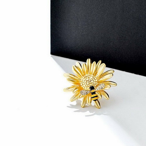 Enamel Crystal Daisy Sunflower Bee Insect Brooch Pin Jewelry Party ...