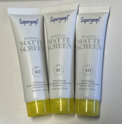 3x Super Goop Mineral Matte Screen SPF 40 Sunscreen 0.34 Oz Each Exp 11 ...