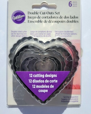 Wilton Hearts Cookie Cutters Set; Double Cut Out Set | eBay