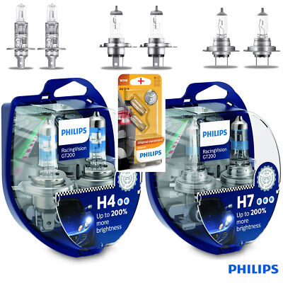 Philips Racing Vision GT200 H4 H7 Alle Typen Freie Wahl 2 Stk. + W5W VL ...