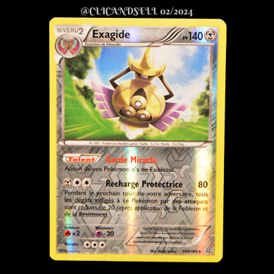 carte Pokémon 100/160 Exagide 140 PV REVERSE Série XY05 - Primo Choc | eBay