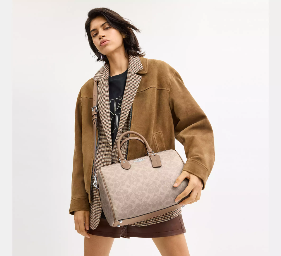 NWT Coach Rowan Large Satchel Bag In Signature Canvas CV960/CV959 | eBay