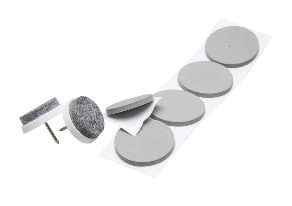Round Gray Assorted Felt Furniture Pad 40-piece Set (24) Adhesive & (16 ...