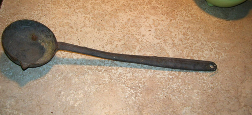 Antique Primitive Blacksmith Cast Iron Lead Smelting Ladle | eBay