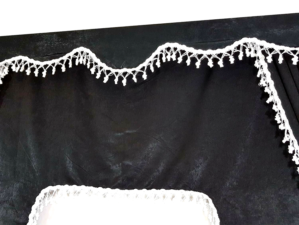 Truck Curtains UNIVERSAL for All Trucks UV Resistant in BLACK w/ White ...