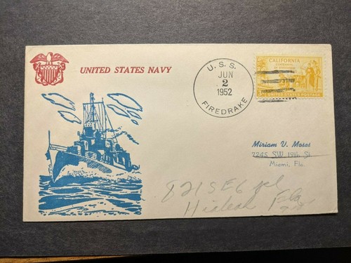 USS FIREDRAKE AE-14 Naval Cover 1952 Cachet AMMO Ship | eBay