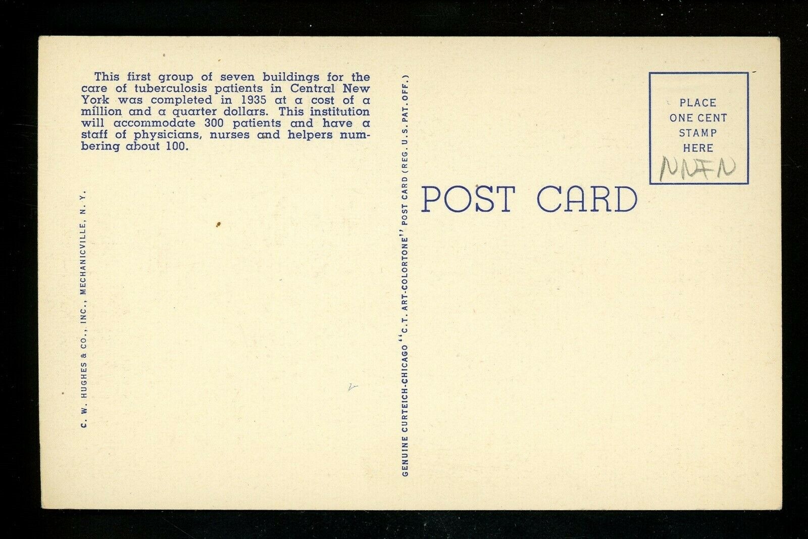 New York NY postcard Oneonta, Homer Folks Hospital linen Curt Teich | eBay