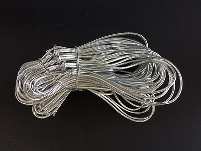 50 Qty Silver 10" Metallic Stretch Loops Elastic Cord Loop Gift ...