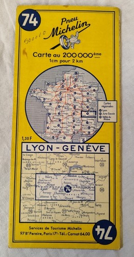 Carte Michelin Nº74 Lyon Genève 1963 | eBay