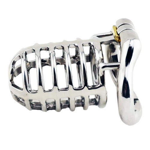 NEW Stainless Steel Male Chastity Device Metal Cage Hinged Ring Men ...