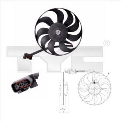 TYC Radiator Fan For VW AUDI SEAT Bora Golf Mk4 New Beetle A3 Tt 8L ...