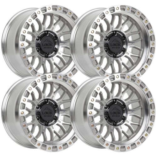 17 inch 17x9 Lock Offroad Combat Machined Clear wheel rim 5x5 5x127 -12 ...