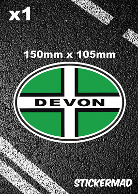 Devon St Petroc oval flag Car Bumper ID Stickers Caravan Motorhome ...