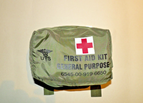 VINTAGE FIRST AID KIT GENERAL PURPOSE OD GREEN 6545-00-919-6650 US ...