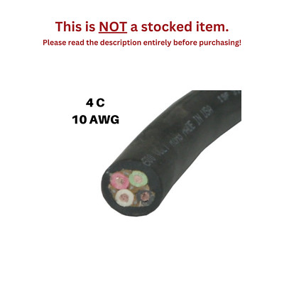 FESTOON CABLE, ROUND SOOW-A CABLE 10 AWG, 4 CONDUCTOR, BLACK, 1 FT. | eBay