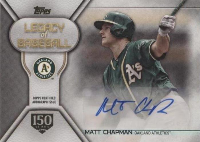 2019 Topps - Legacy of Baseball Autographs Matt Chapman #LBA-MC 150th ...
