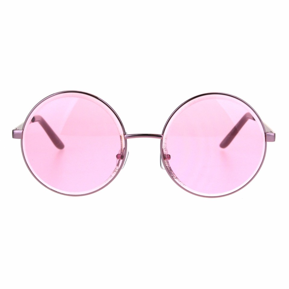 Women's Fashion Sunglasses Round Circle Frame Beveled Lens Shades UV400 ...