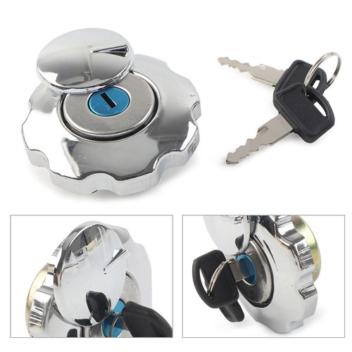 Gas Fuel Tank Cap Cover Locking W/ 2 Keys Universal for Motorcycle ...
