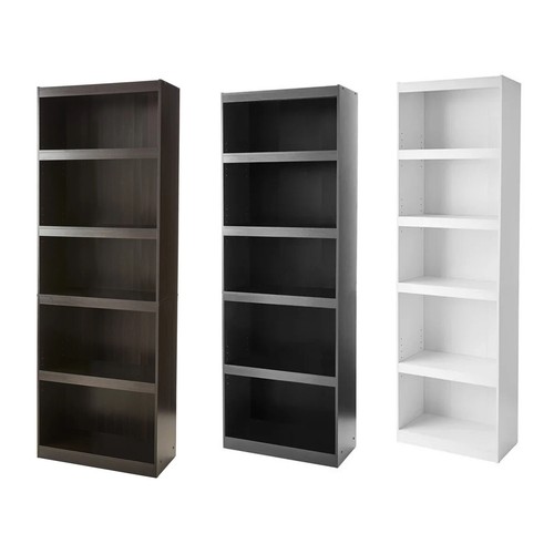 71" Tall Framed 5-Shelf Bookcase Bookshelf Wood Storage Rack Book ...