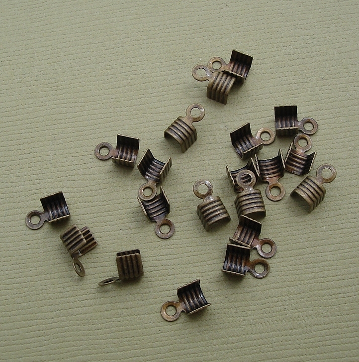 50pcs-Brass Cord Tips Terminator Chain End Terminator Antique Bronze ...