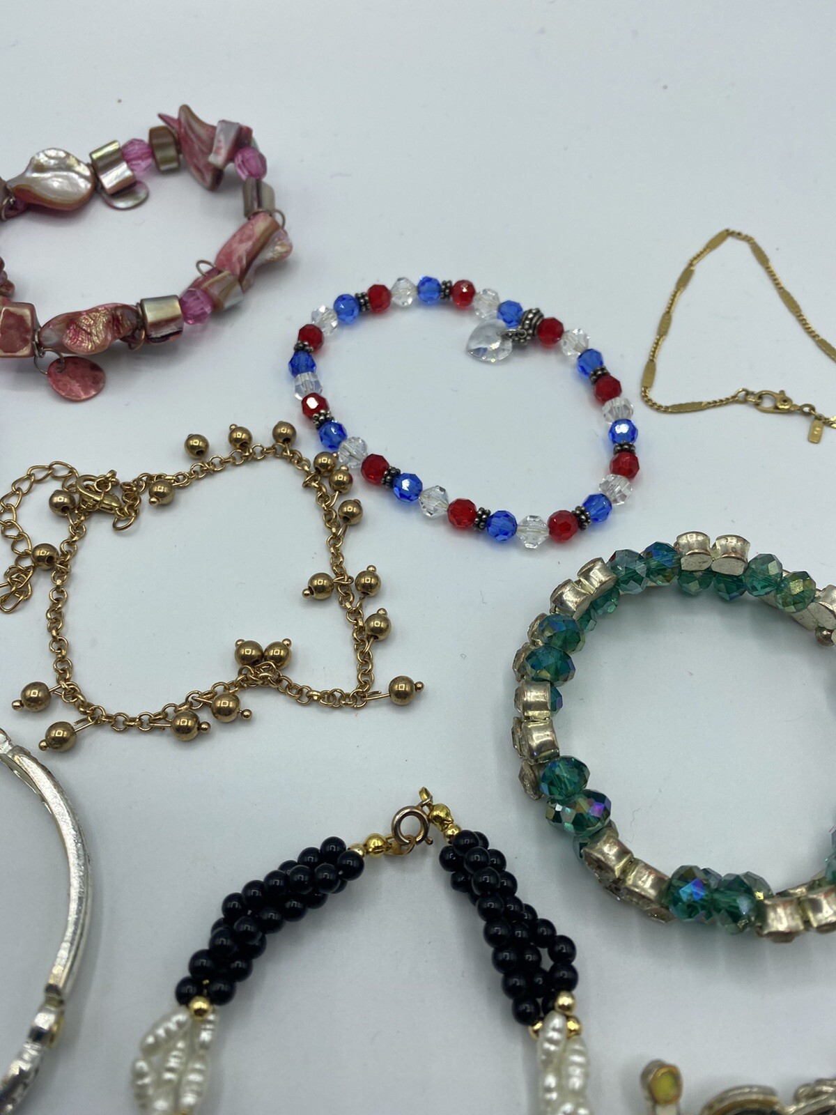 10 - BRACELET LOT Assorted Types Materials Beaded Gol… - Gem