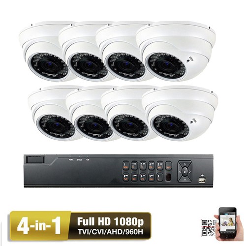 8CH HDTVI DVR AHD 1080P 4-in-1 2.6MP Surveillance 3600 Security Camera ...