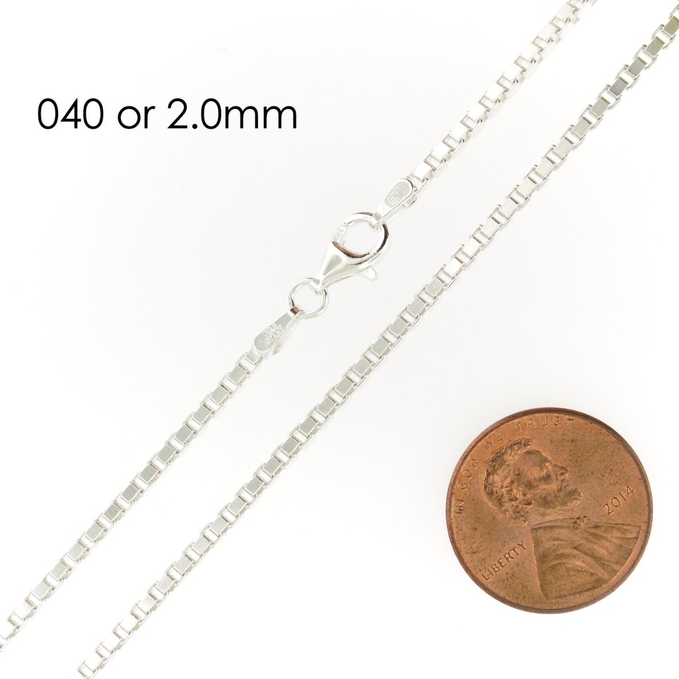925 Sterling Silver BOX Chain Necklace All Sizes Stamped .925 Italy | eBay