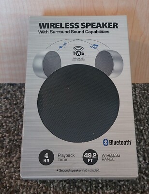 Wireless Speaker With Surround Sound Capabilities Bluetooth (Gray) NEW ...