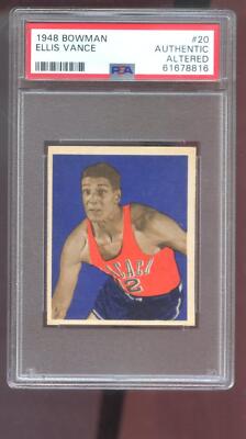 1948 Bowman #20 Ellis Vance ROOKIE RC PSA AA Graded Basketball Card 48 ...
