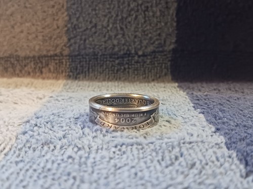 Wisconsin state 90% silver Washington Quarters, coin ring, size 9 2004 ...