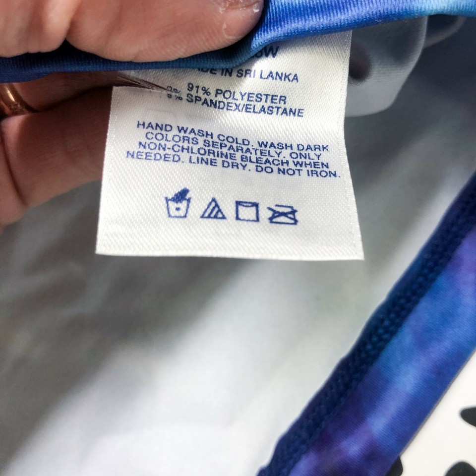 Lands' End REG Swim Tee Shirt Swim UPF Rash Guard ROYAL INDIGO OMBRE SZ ...