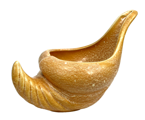 Vintage Hull Pottery Cornucopia Planter Vase Horn of Plenty Gold ...