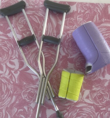 American Girl Doll Feel Better Kit~Purple Leg Cast ~Neon Arm Cast ...