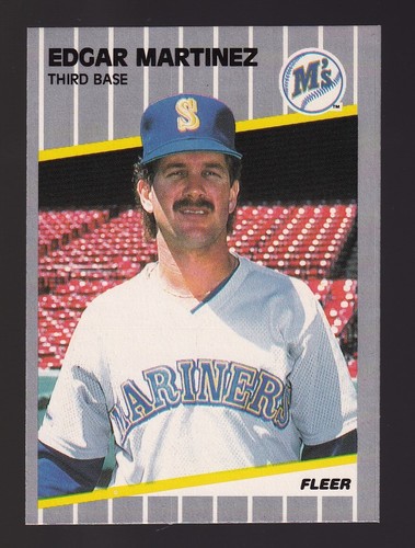 1989 FLEER EDGAR MARTINEZ #552 RC ROOKIE CARD SEATTLE MARINERS NM-MT MT ...
