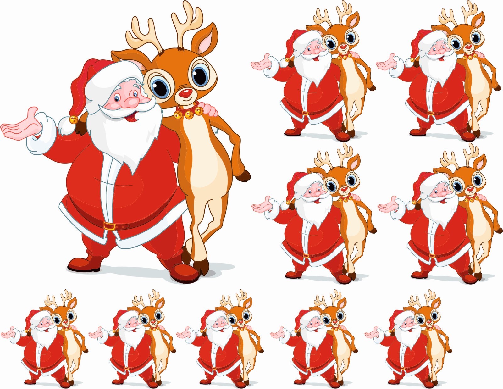 Santa & Rudolf Christmas Stickers Graphics Nursery Wall Window ...