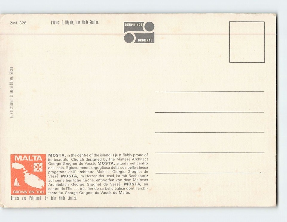 Postcard Mosta Church Mosta Malta | eBay