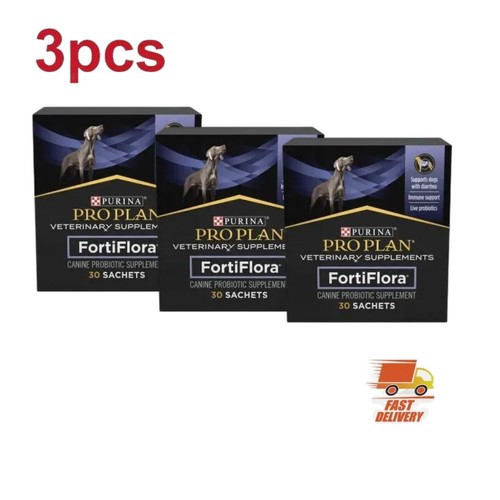 3x Purina Pro Plan Fortiflora Probiotics for Dogs 30 Sachets (90 Total ...
