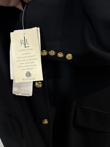VTG LRL Ralph Lauren Blazer Size 24W Crest Crown Gold Buttons Worsted ...