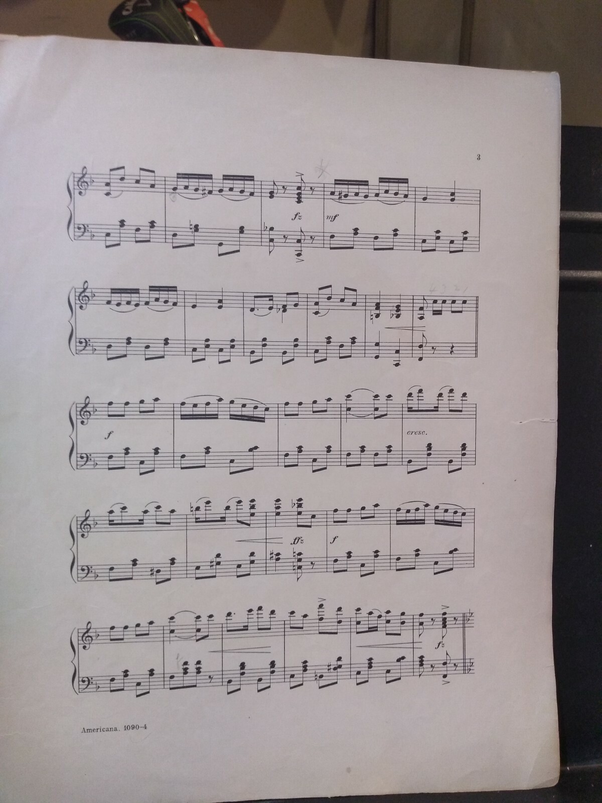 Vintage Sheet Music 'Americana' Native American Conservatory Pub ...