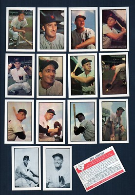 1953 WASHINGTON SENATORS Bowman Color + Black & White REPRINT team SETS ...
