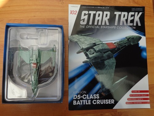 STAR TREK EAGLEMOSS STARSHIPS COLLECTION #102 KLINGON D5 CLASS BATTLE ...