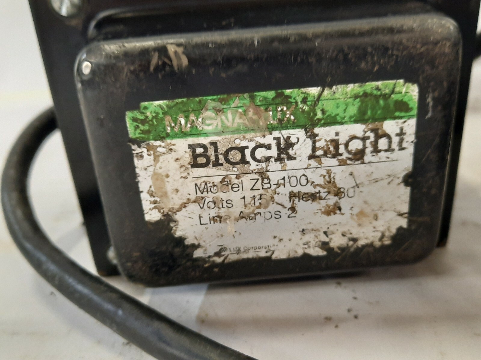 MAGNAFLUX CORP BLACK LIGHT W/TRANSFORMER 520704 | eBay