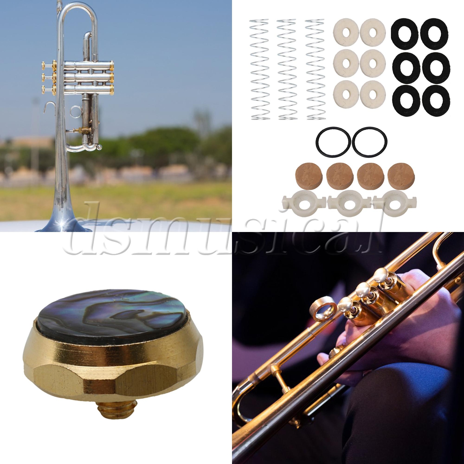 27 Pcs Trumpet Repair Valve with Finger Buttons Cork Pads Felt Gaskets ...