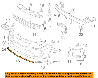 KIA OEM 16-18 Optima Front Bumper Grille Grill-Valance 86591D5000 | eBay