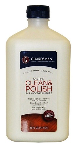 GUARDSMAN ANYTIME CLEAN & POLISH WOOD FURNITURE Lotion CREAM UV Protect ...