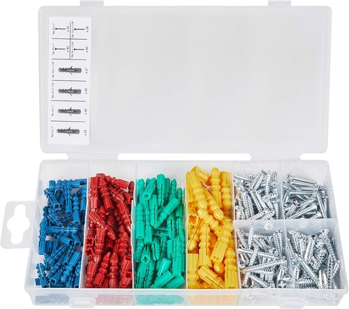 285PC WALL PLUGS SET ASSORTED MIXED RAW DRILL PLUGS ANCHORS AND WITH ...