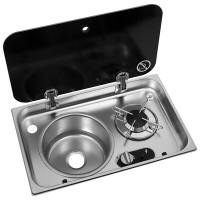NAVY LOAD COMBI UNIT LEFT HAND SINK & HOB CARAVAN CAMPERVAN GAS COOKER ...